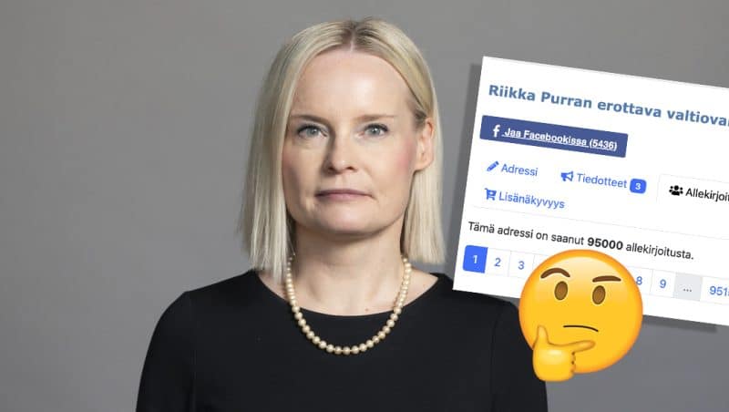 Riikka Purran eroa vaativasta nettiadressista paljastui hämäriä yksityiskohtia